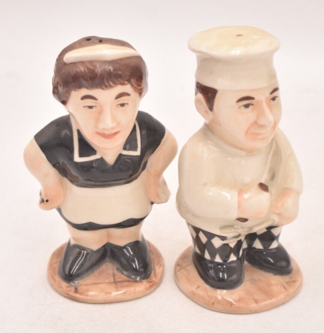 Vintage Chef and Waitress HP Cc Salt and Pepper Shakers, Pots, Cruet ...