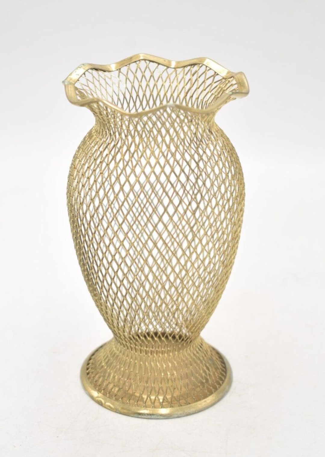Vintage Wire Mesh Decorative Vase Gold Tone 14.5cm - Etsy