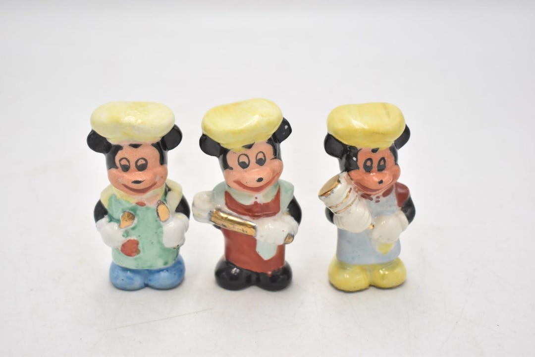 Vintage 1950s Disney Chef Mickey Mouse Figurines X3 - Etsy