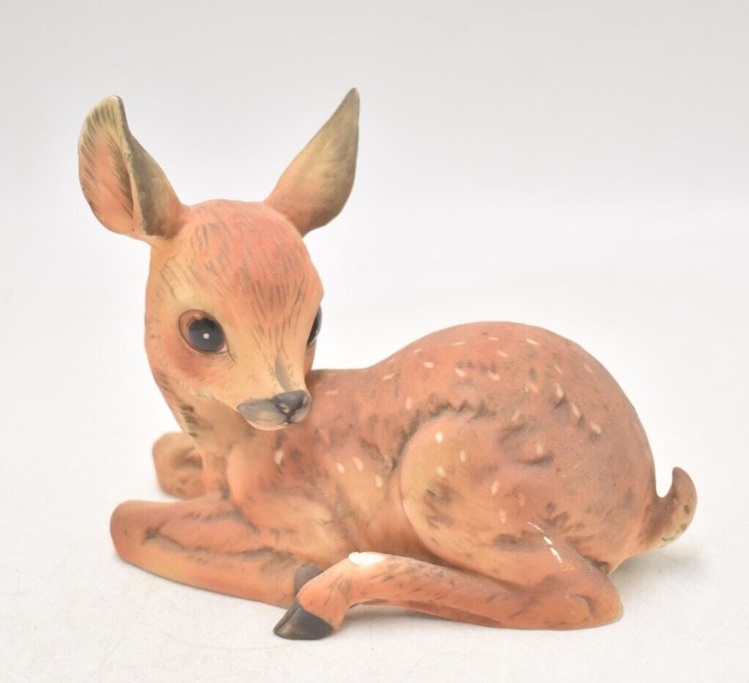 Vintage Baby Deer Fawn Figurine Statue Ornament Decorative - Etsy