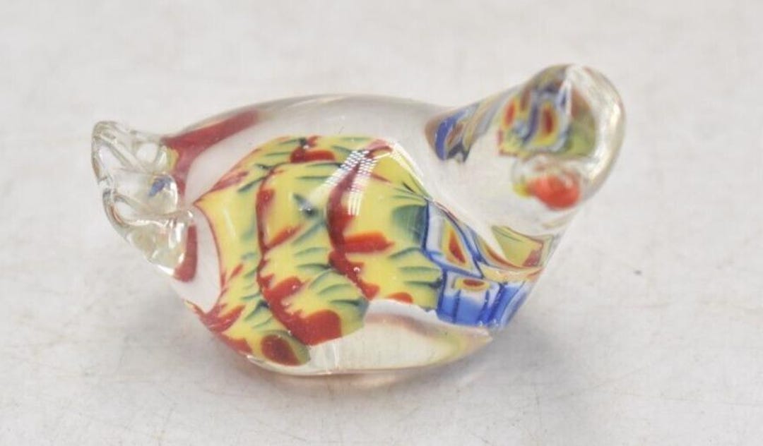 Vintage Art Glass Duck Paperweight Figurine Statue Ornament - Etsy