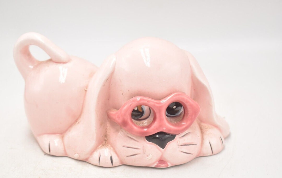 Vintage Pink Anthropomorphic Dog Money Box, Coin Bank, Piggy Bank ...