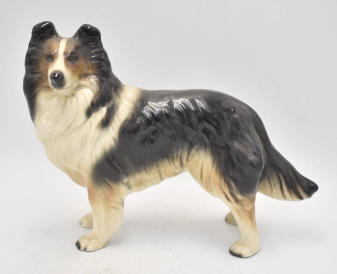 Vintage Coopercraft Border Collie Dog Figurine Ornament Large - Etsy