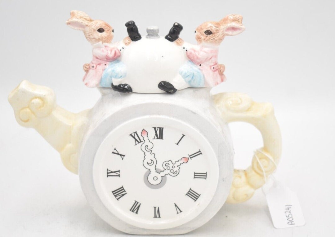 Vintage the Leonardo Collection Rabbits Riding on a Clock Teapot ...