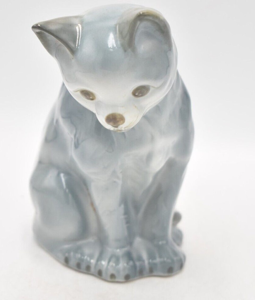 Vintage Studio Pottery Cat Figurine Statue Ornament Blue/ Grey ...