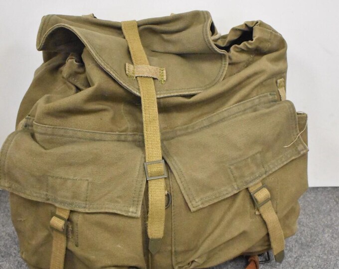 Czech Army M60 Rucksack Green Canvas Backpack Leather Y Straps - Etsy
