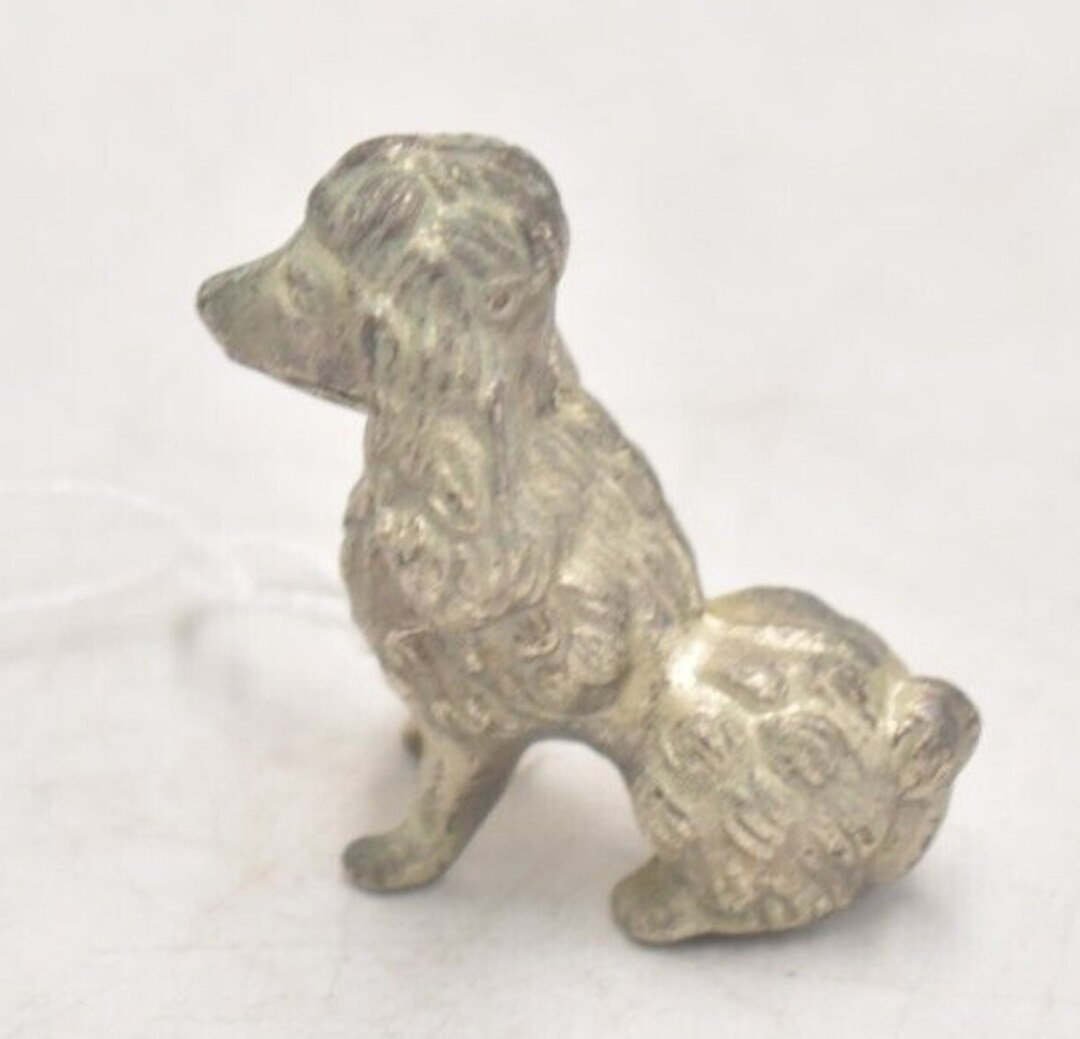 Vintage Pewter Poodle Dog Figurine Statue Ornament - Etsy