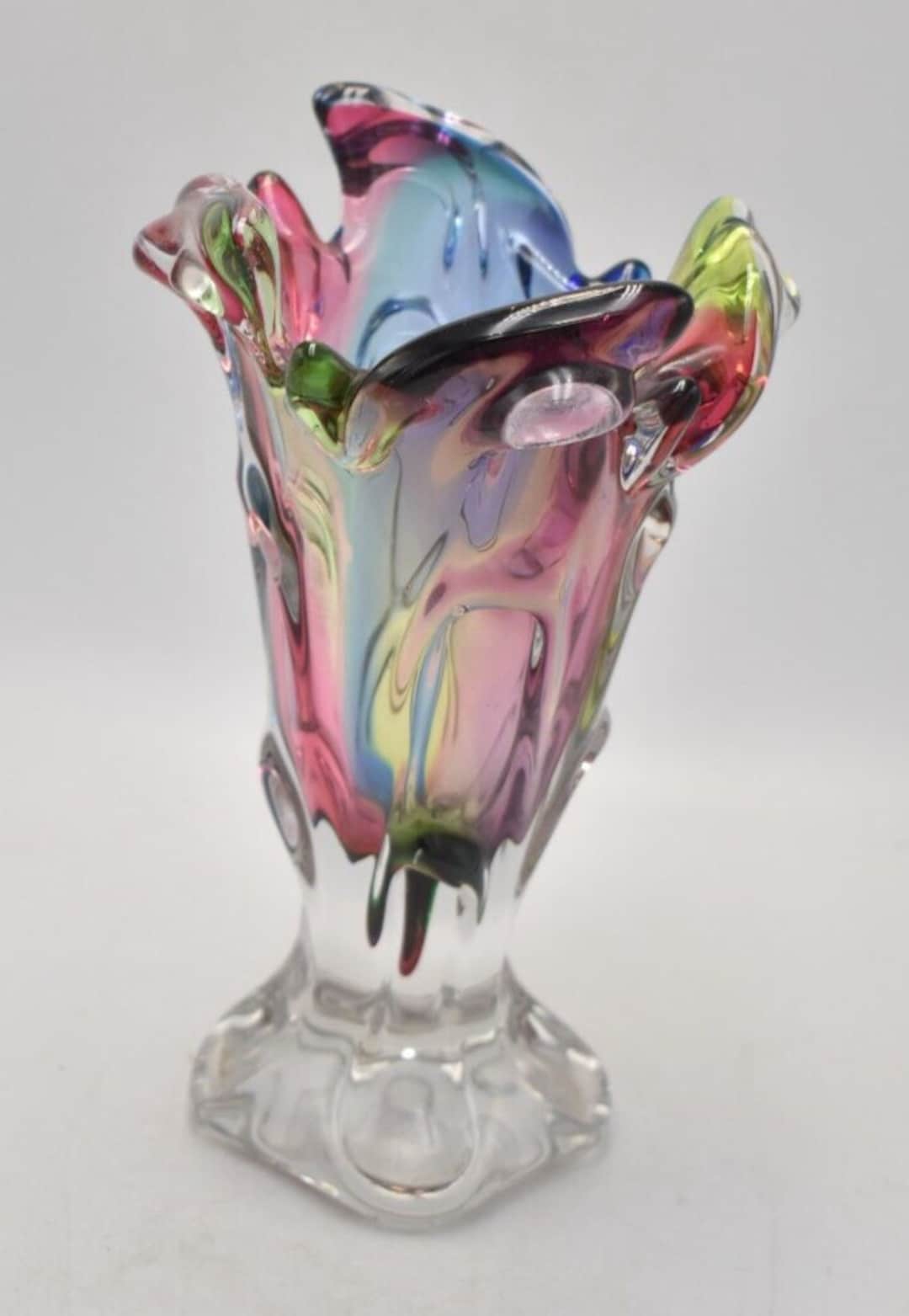 Vintage Japanese Sanyu Narumi Rainbow Fantasy Art Glass Vase - Etsy