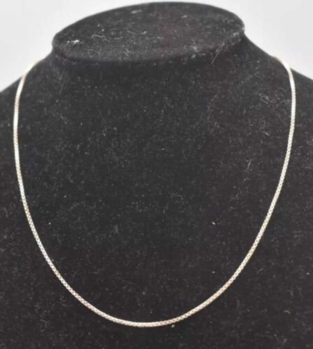 Vintage Sterling Silver 925 Italian Box Chain Necklace 40cm - Etsy