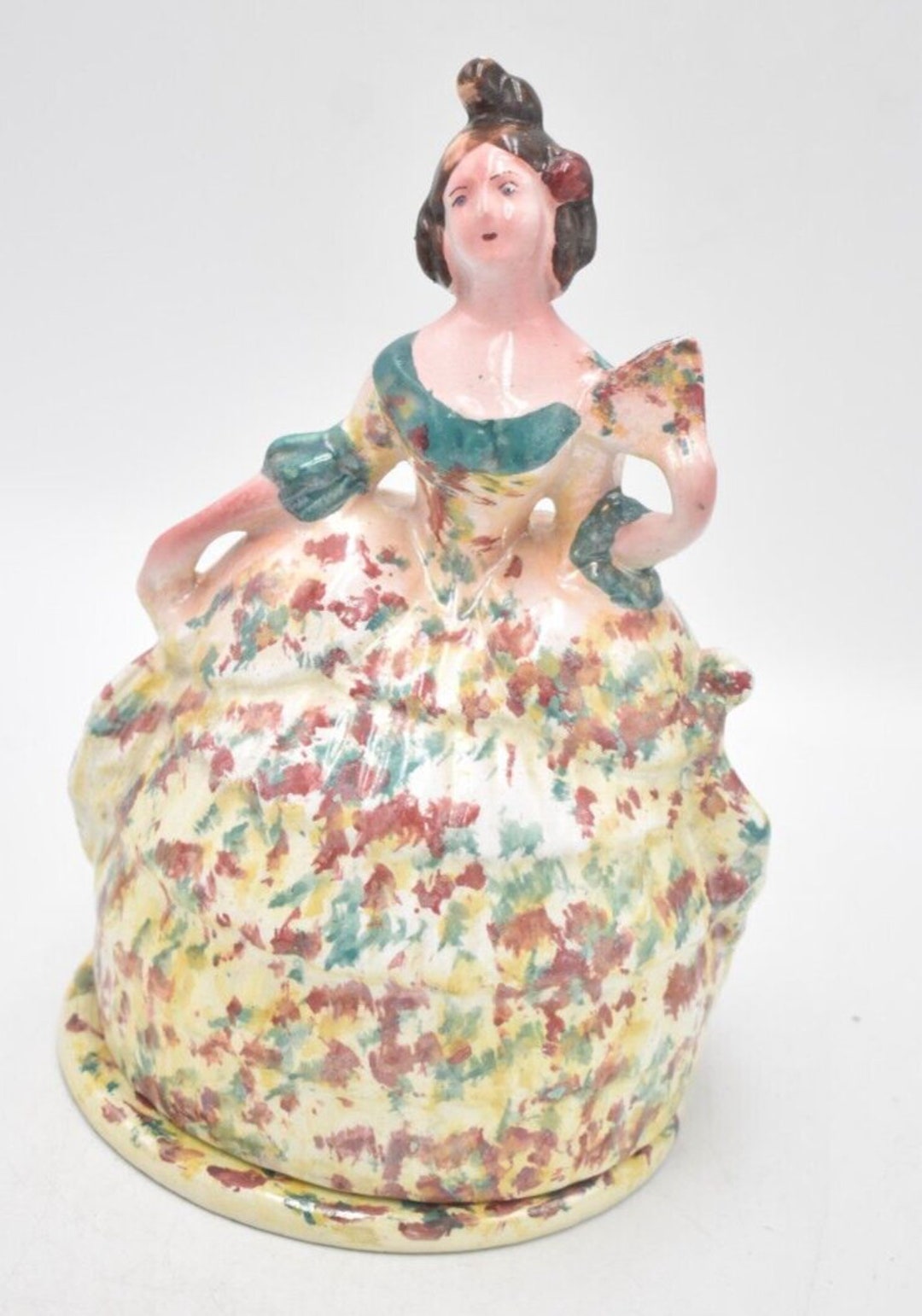 Vintage Crinoline Lady Powder Pot, Powder Jar, Trinket Box Lustre Ware ...