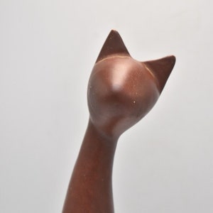 Vintage Long Neck Brown Cat Figurine Statue Ornament - Etsy