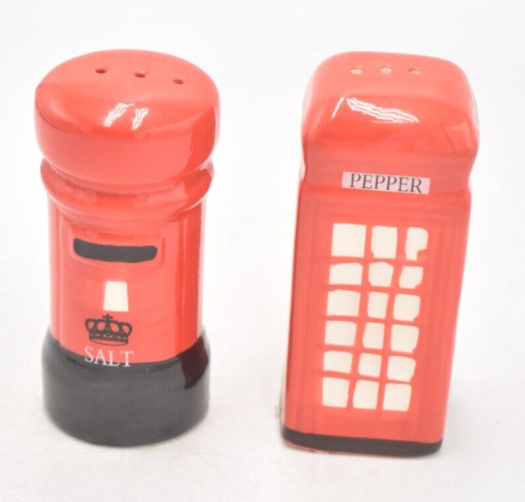 Vintage Telephone Box and Post Box Salt and Pepper Shakers, Pots, Cruet ...