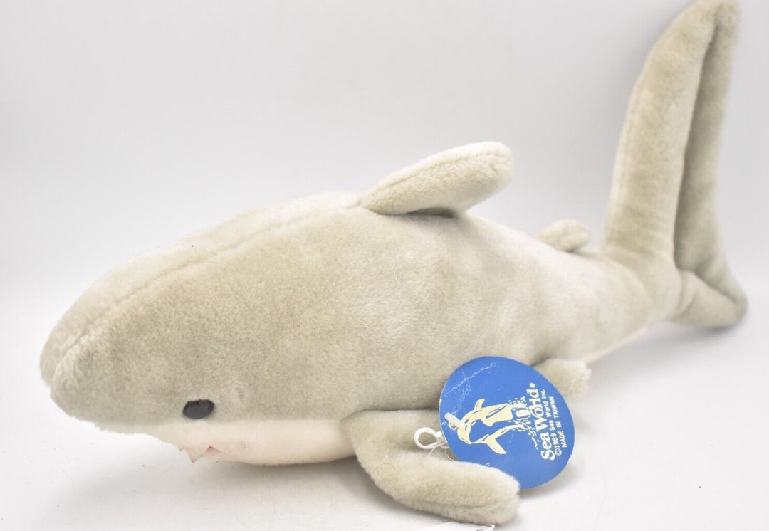 Vintage Seaworld 1989 Shark Teddy Bear Soft Plush Toy Tagged & Retired ...