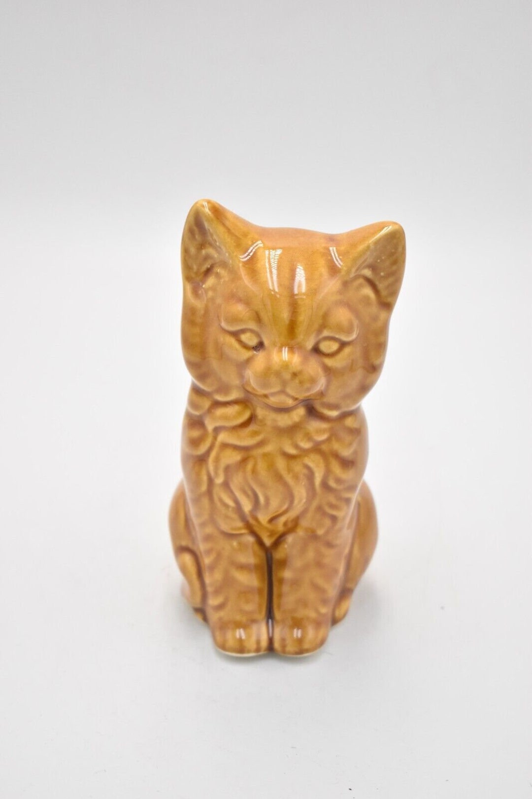 Vintage Studio Pottery Amber Cat Figurine Statue Ornament - Etsy