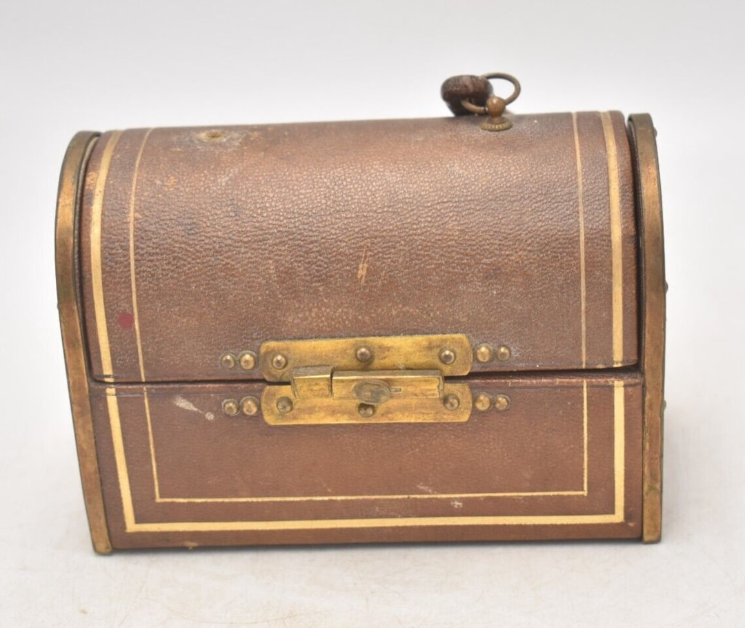 Vintage Leather Treasure Chest Trinket Box, Storage Box - Etsy