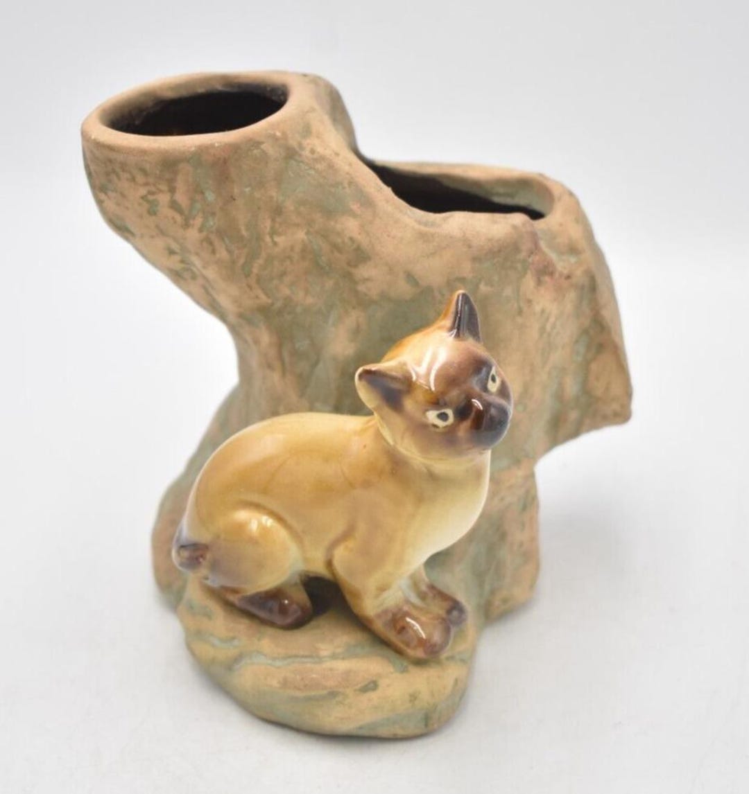 Vintage Siamese Cat Vase Ceramic - Etsy