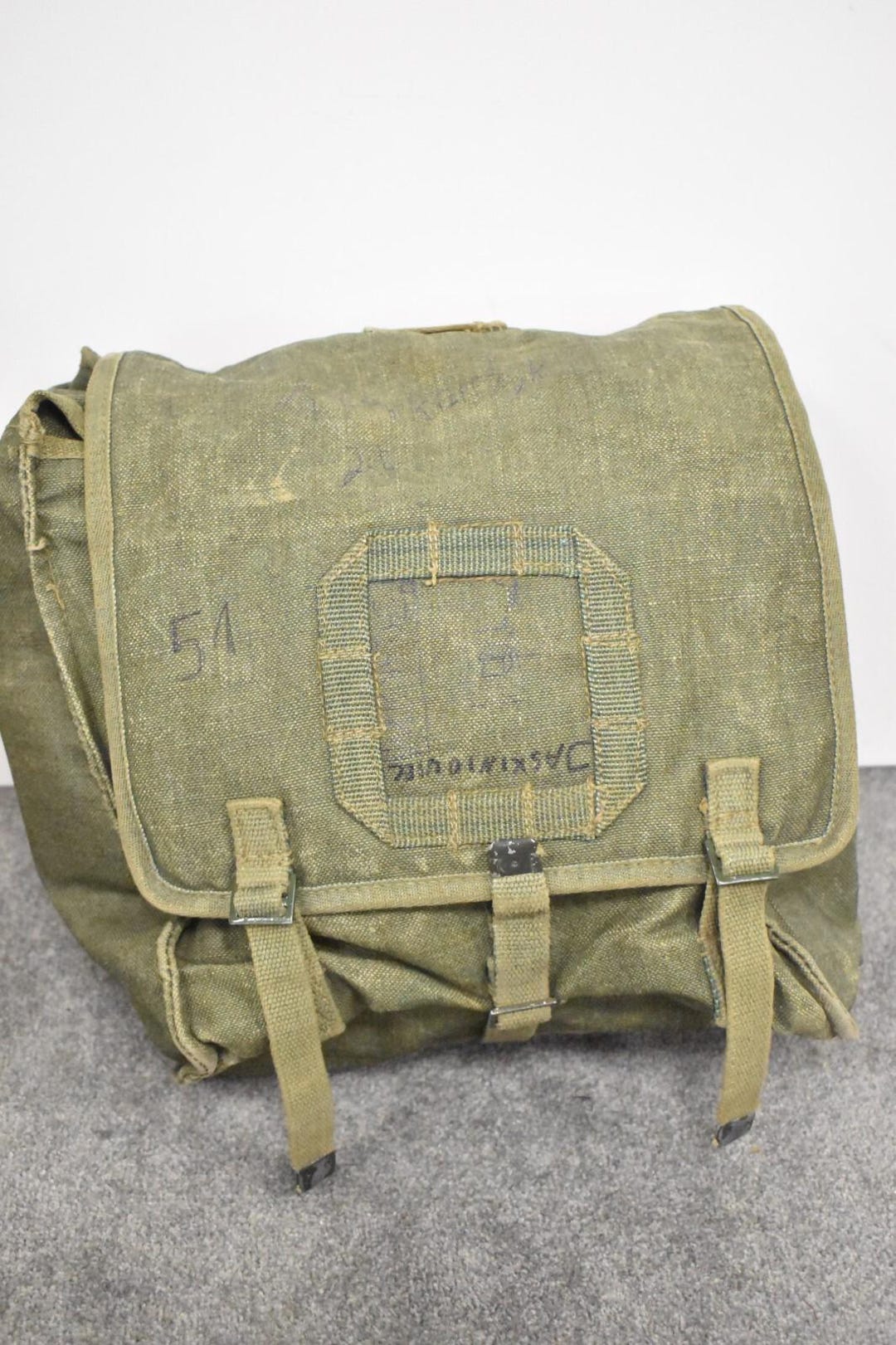 Polish Army 1960s Cube Canvas Backpack – Military Olive Green Rucksack ...