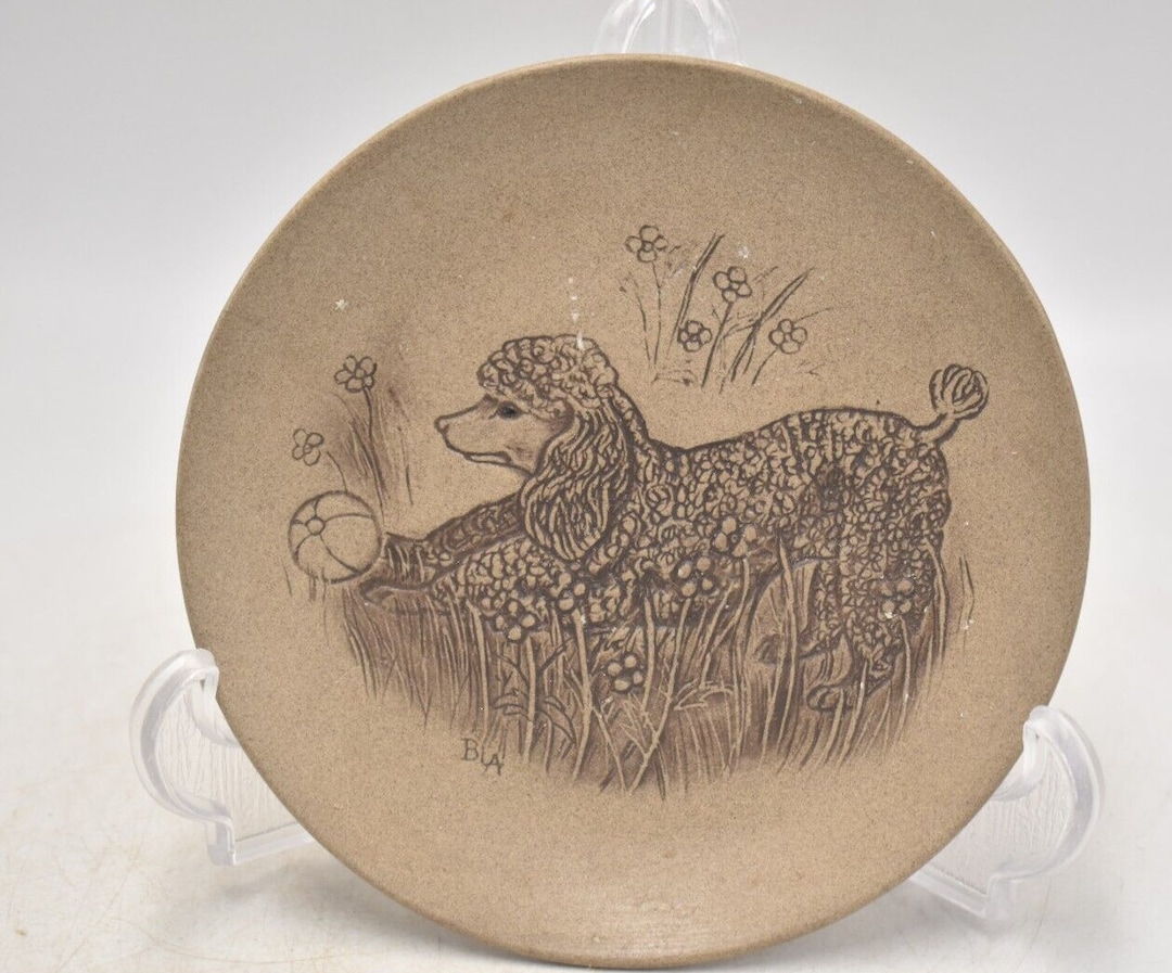 Vintage Poole Pottery Poodle Dog Brown Collectors Plate Display Plate ...