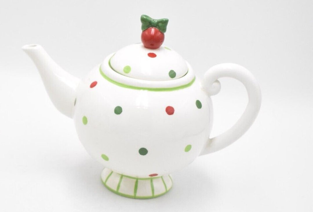 Vintage Spotted Cherry Teapot Novelty Decorative Collectible - Etsy