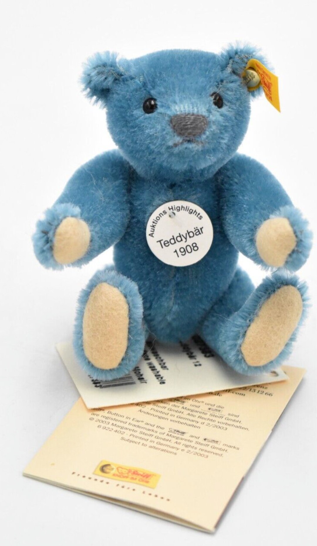 Steiff Teddy Bear 1908 Blue Replica 027383 Retired & Tagged - Etsy