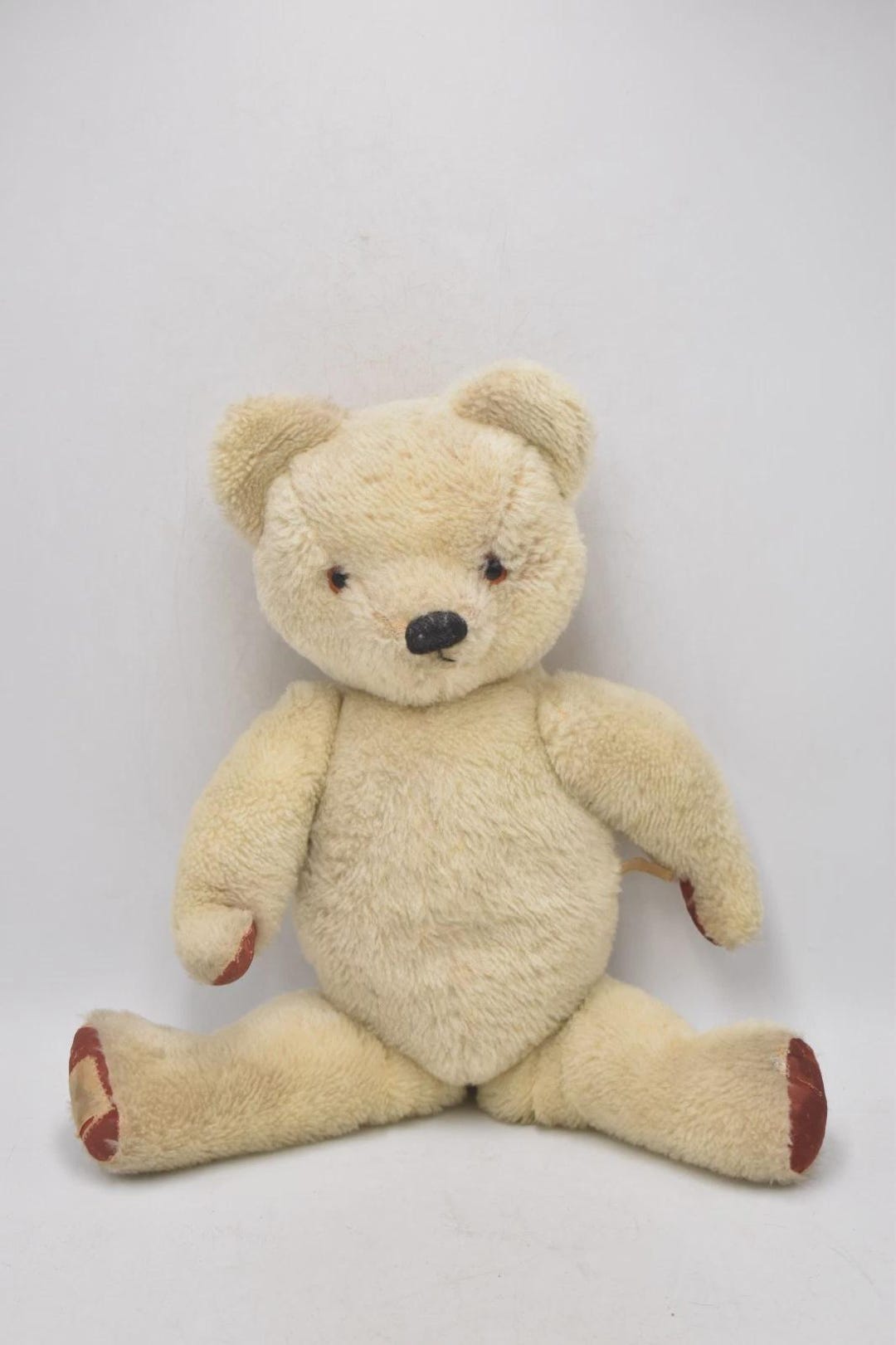 Vintage 1950s Chad Valley White Plush Teddy Bear With Label – Fully ...