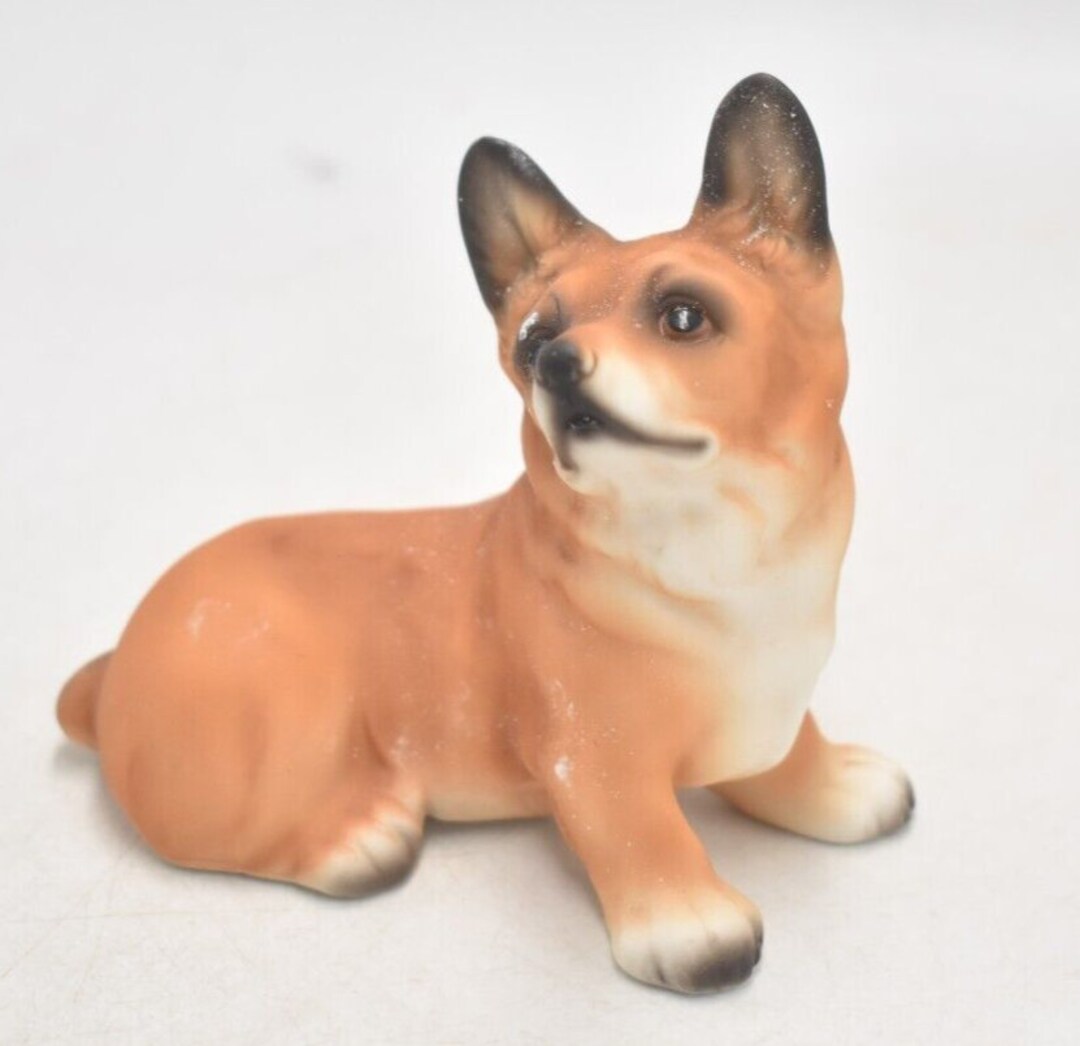 Vintage Harvey Knox HHH Bisque Corgi Dog Figurine Statue Ornament ...