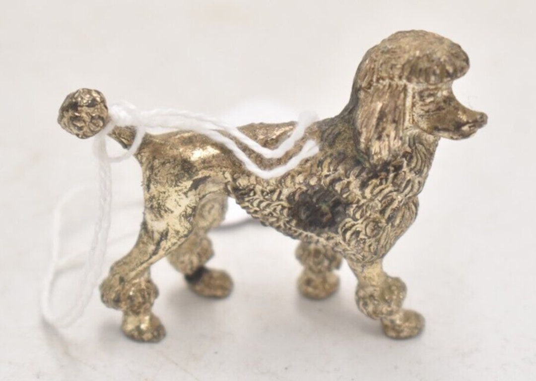 Vintage Pewter Poodle Dog Figurine Statue Ornament - Etsy