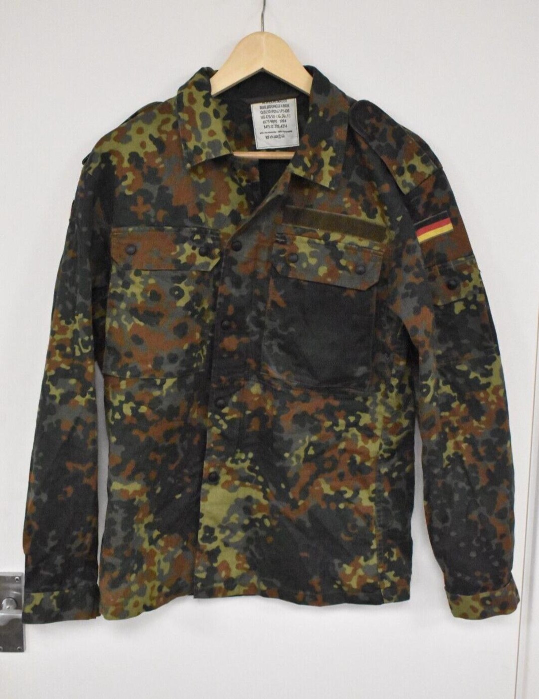 German Army Flecktarn Camo Field Shirt Jacket 1994 - 40" Chest Military ...