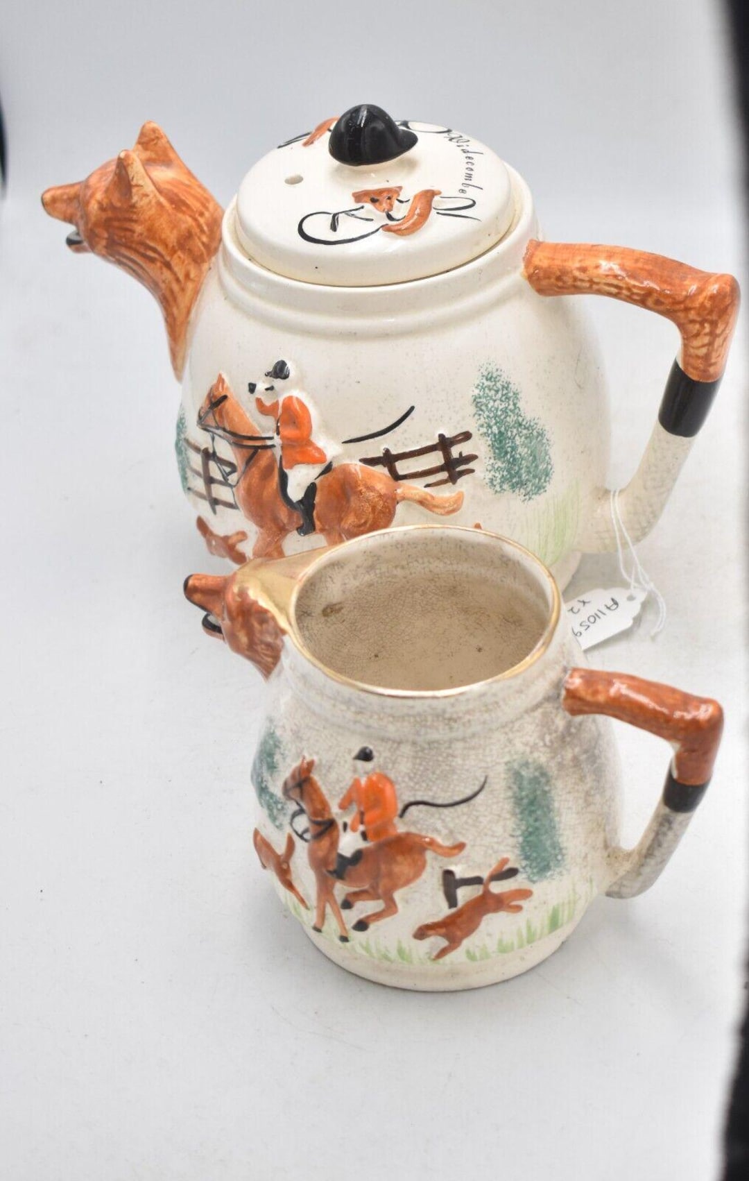 Vintage Portland Pottery Fox Hunting Teapot and Milk Jug Decorative - Etsy