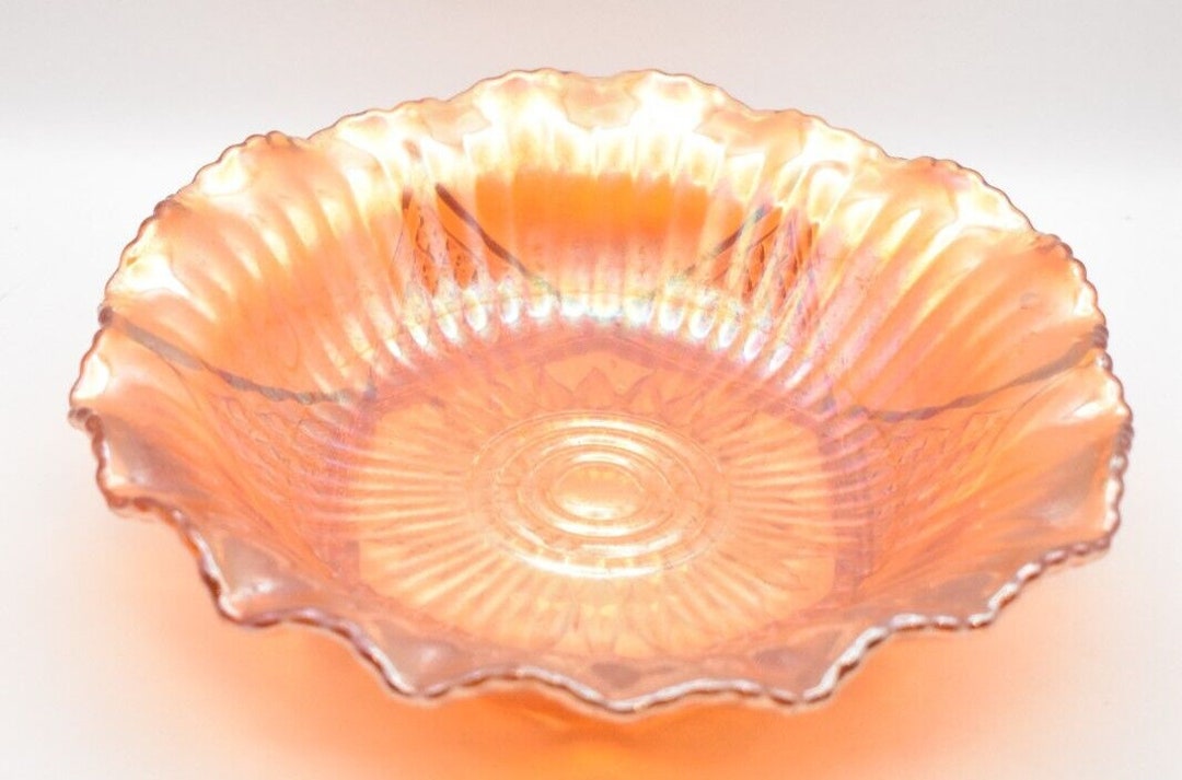 Vintage Imperial Orange Iridescent Carnival Glass Plate - Etsy
