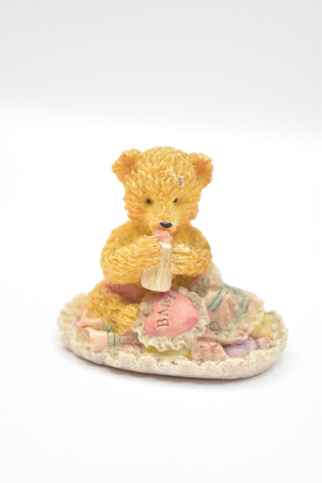 Vintage Teddy Bear Baby Girl Resin Figurine/ Ornament/ Statue - Etsy
