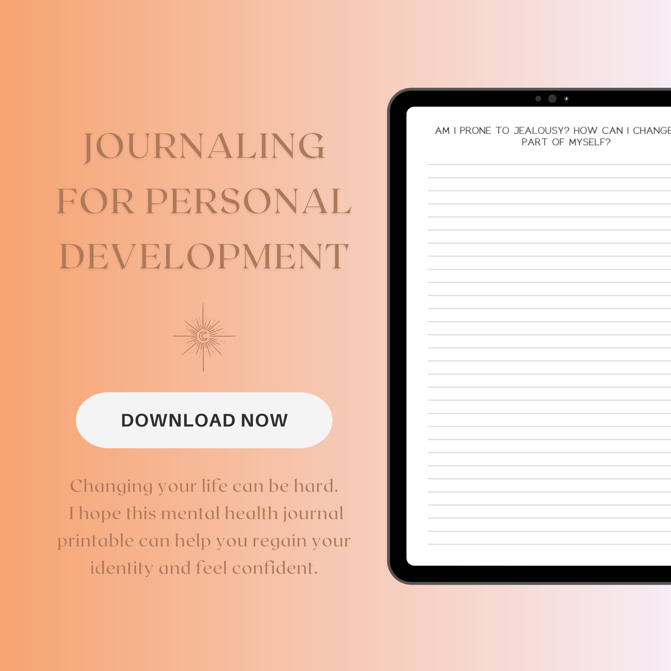 99 Prompt Personal Development Journal | iPad Journal for Goodnotes ...