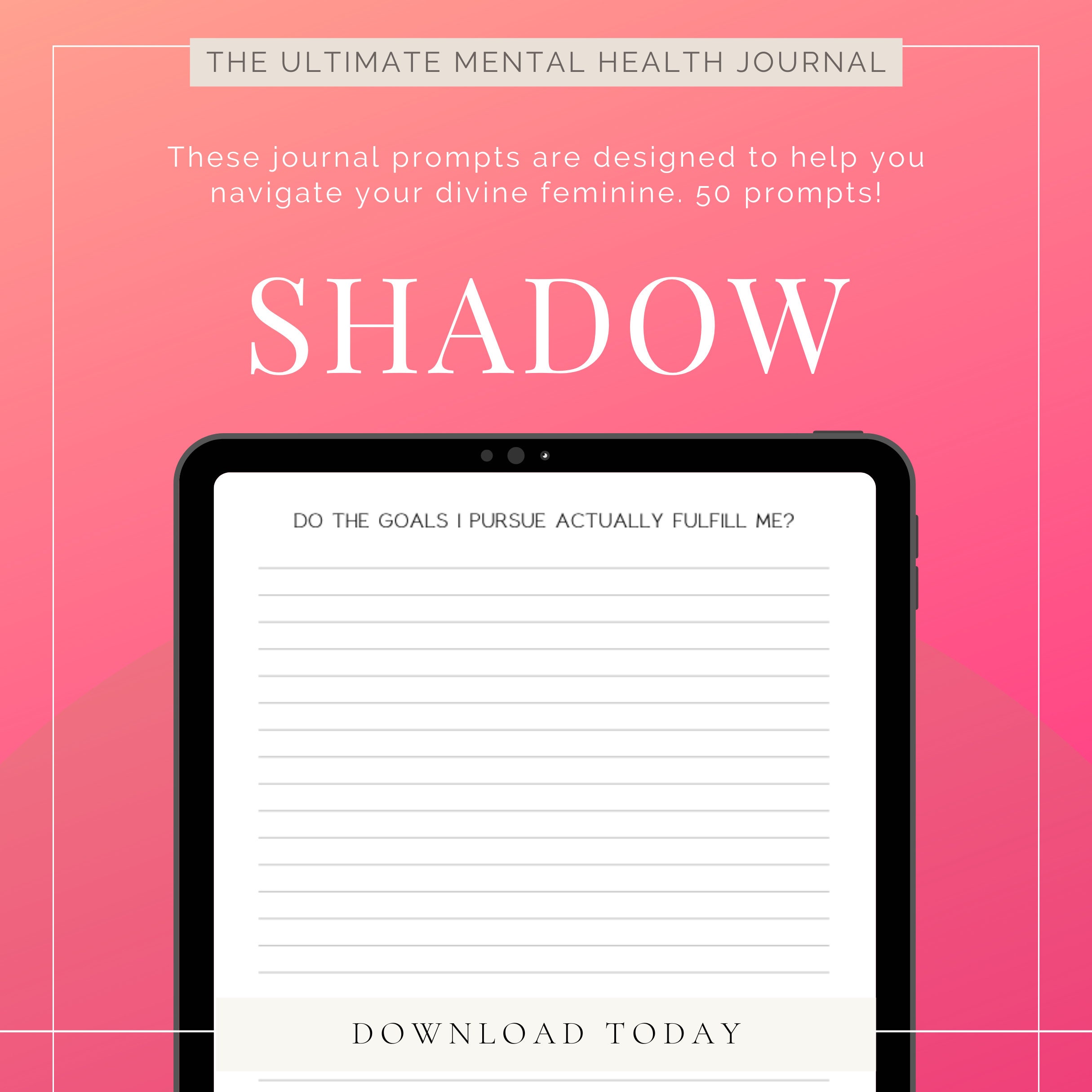 50 Prompt Shadow Work Journal | iPad Journal for Goodnotes, Notability ...