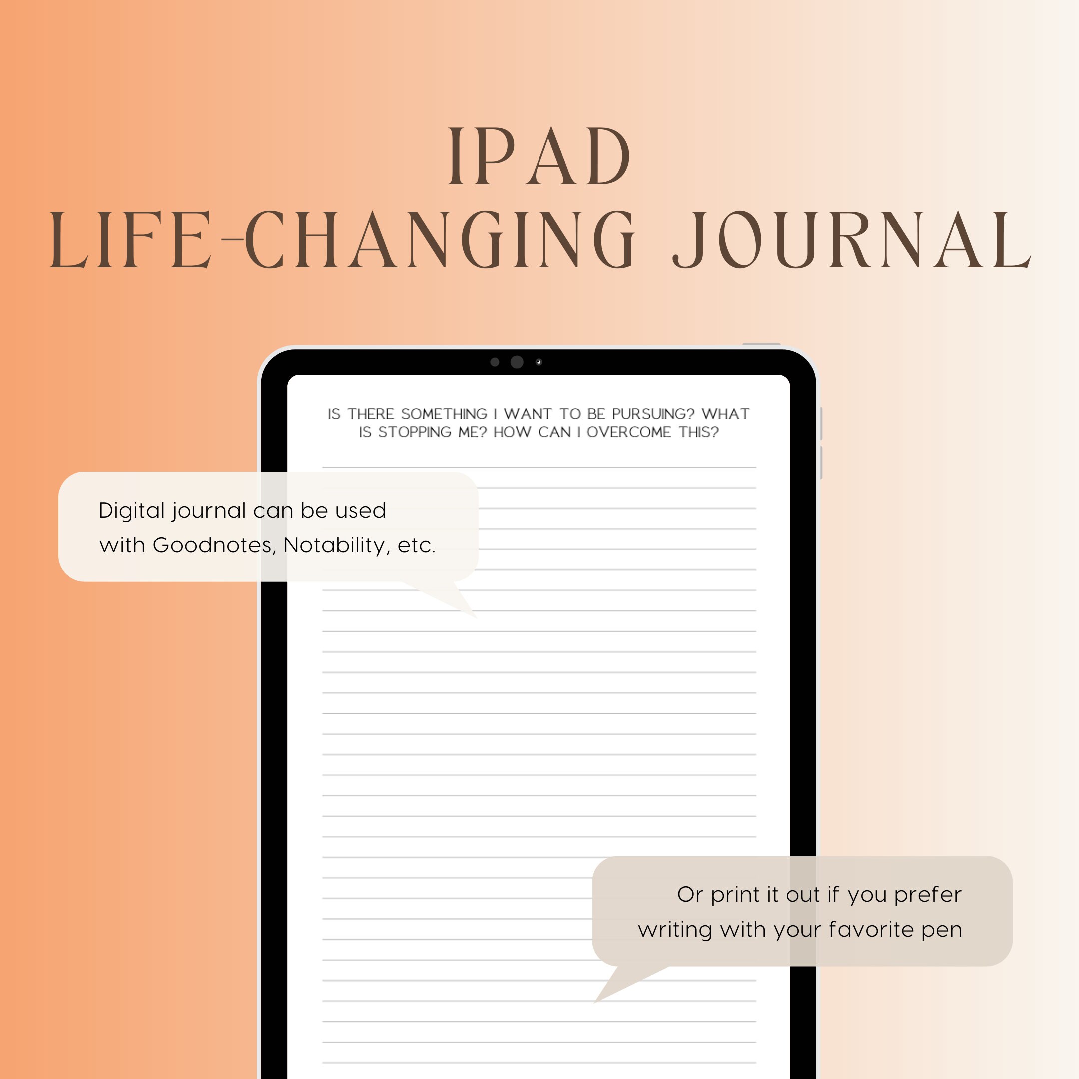 99 Prompt Personal Development Journal | iPad Journal for Goodnotes ...