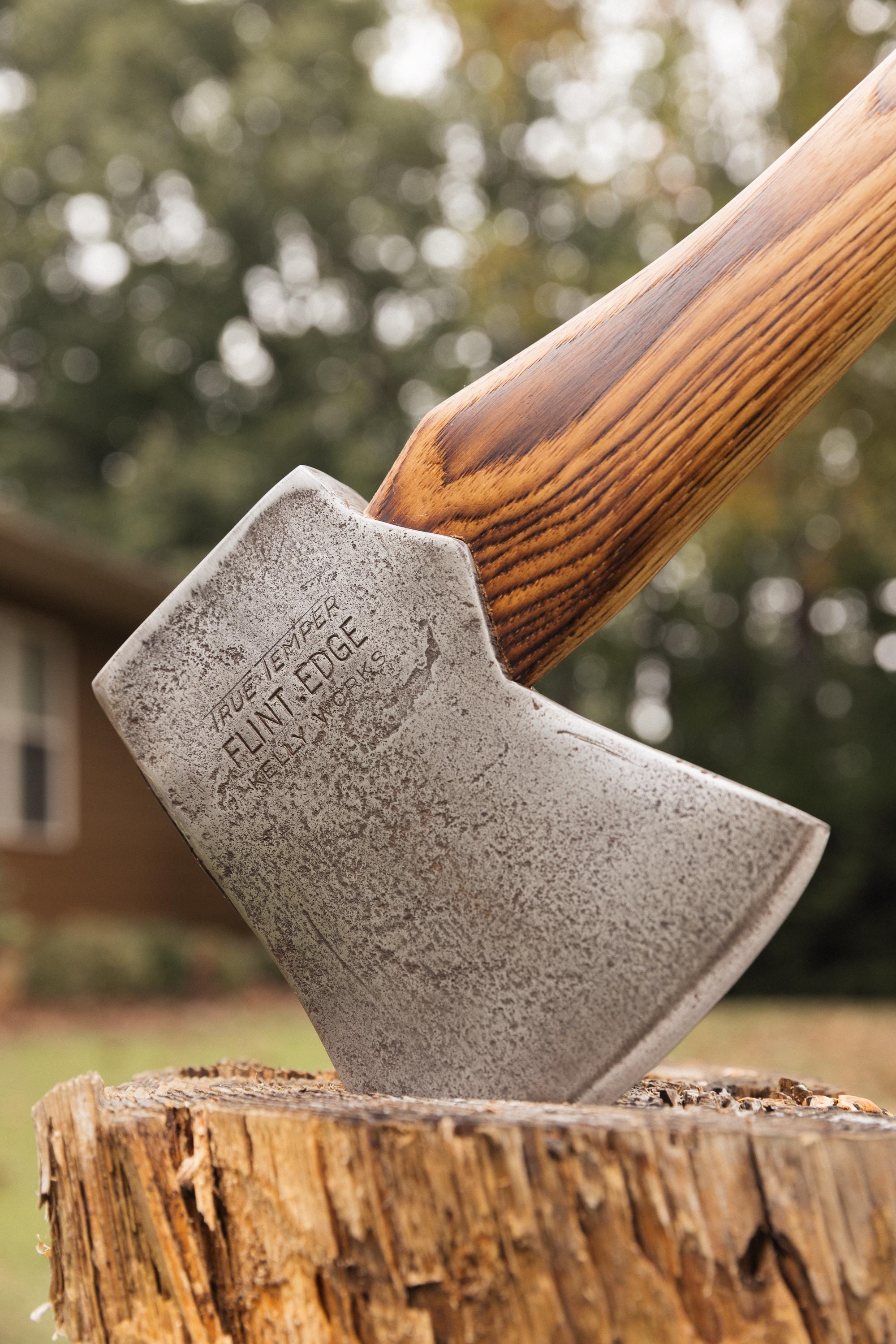 Restored Vintage True Temper Flint Edge Kelly Works Axe on Charred NOS ...
