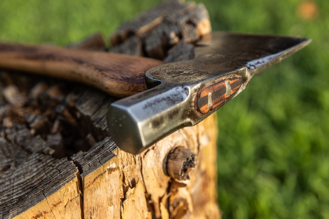 Vintage Restored Eclipse Half Hammer Hatchet With Nail Pull on Charred ...