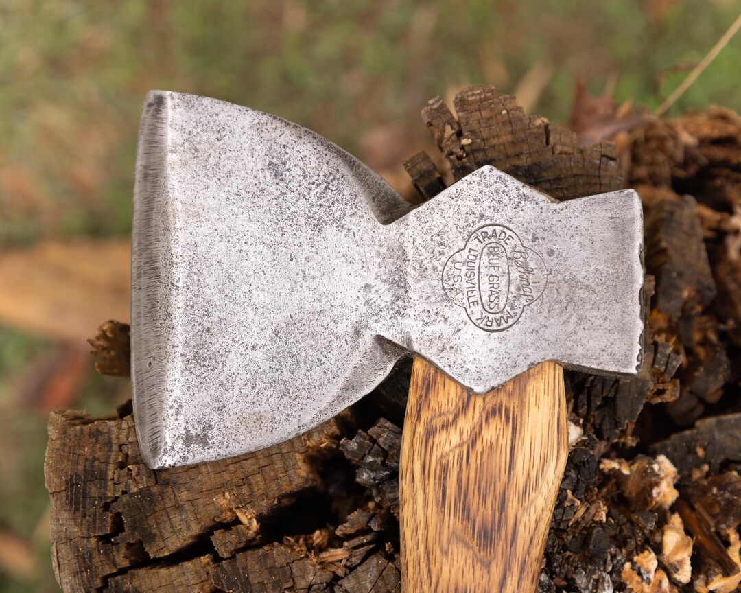 Restored Vintage Blue Grass Hewing Axe With Charred NOS American Made ...
