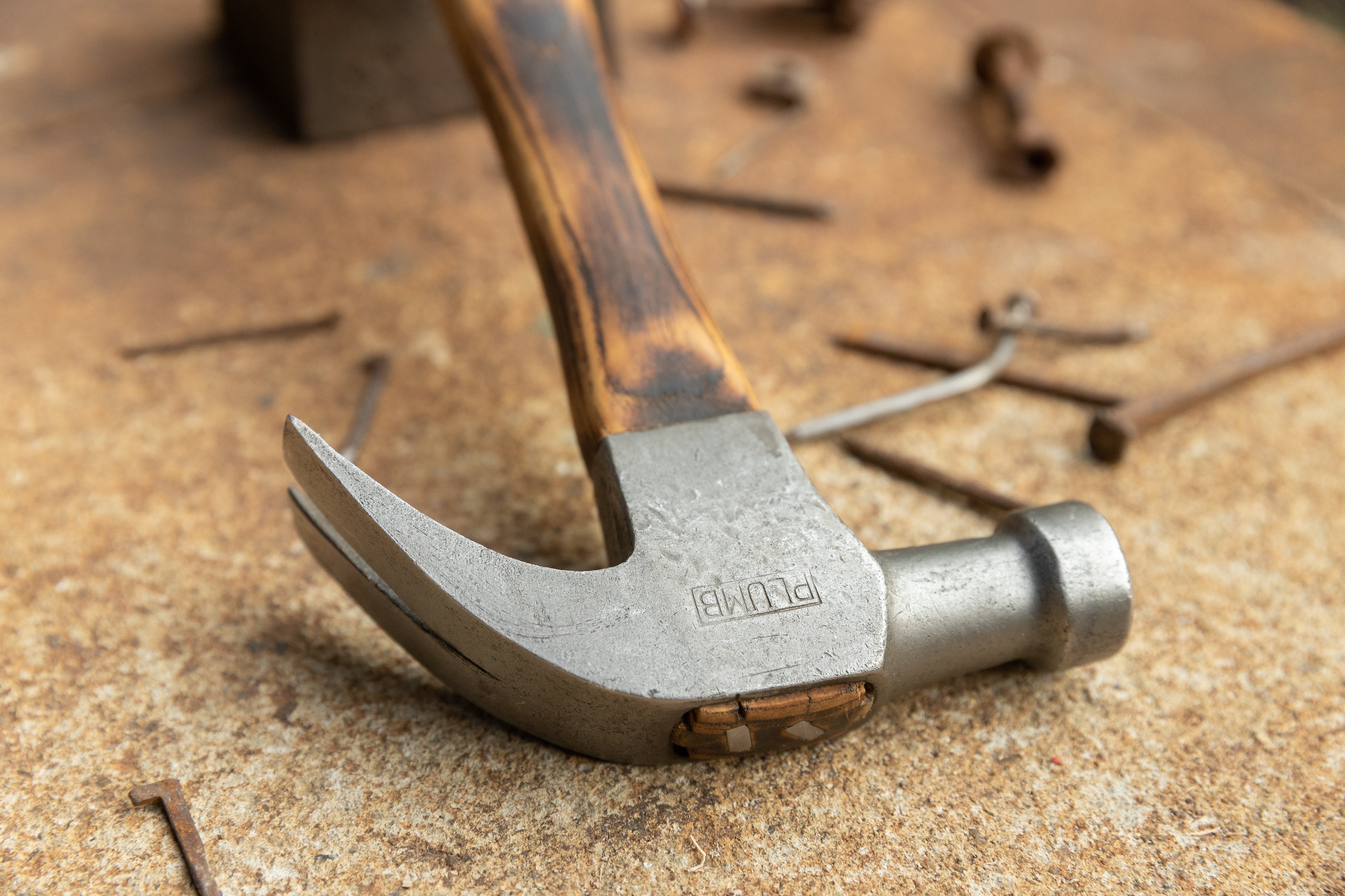 Plumb Restored Vintage Claw Head Hammer on Charred American-made Stock ...