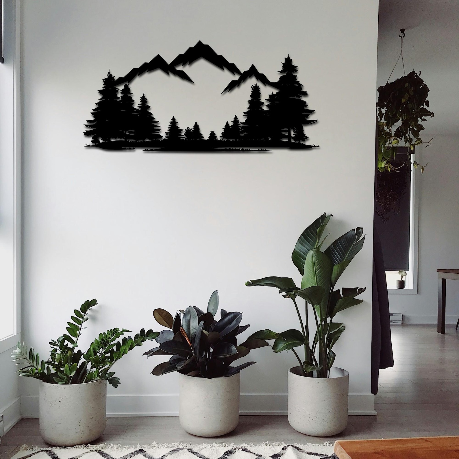 Nature Scene Dxf Svg Png Files Mountains Trees Mountain Forest View ...