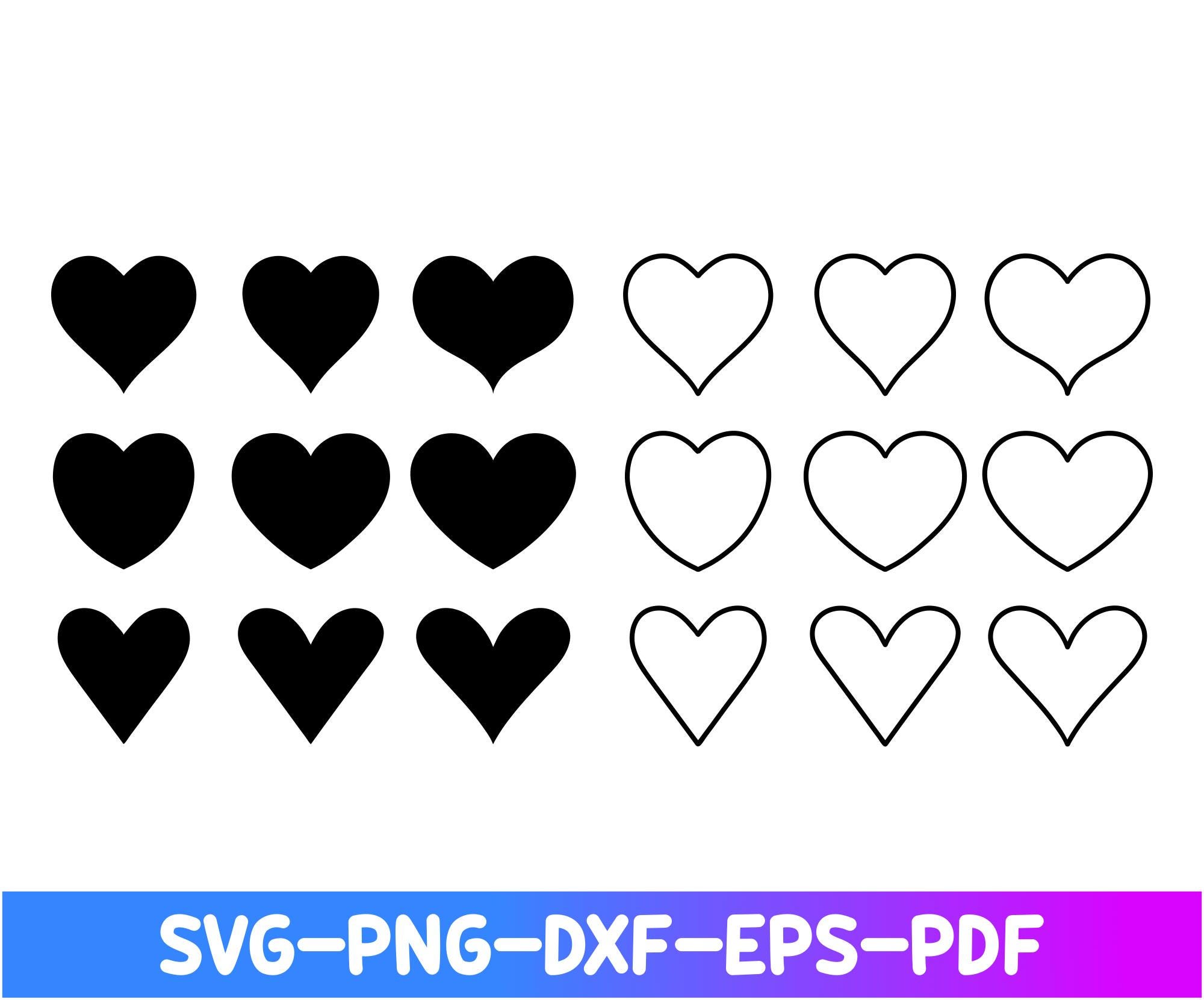 Hearts Svg Bundle, Heart Outline Svg, Heart Cut Files, Heart Clipart ...