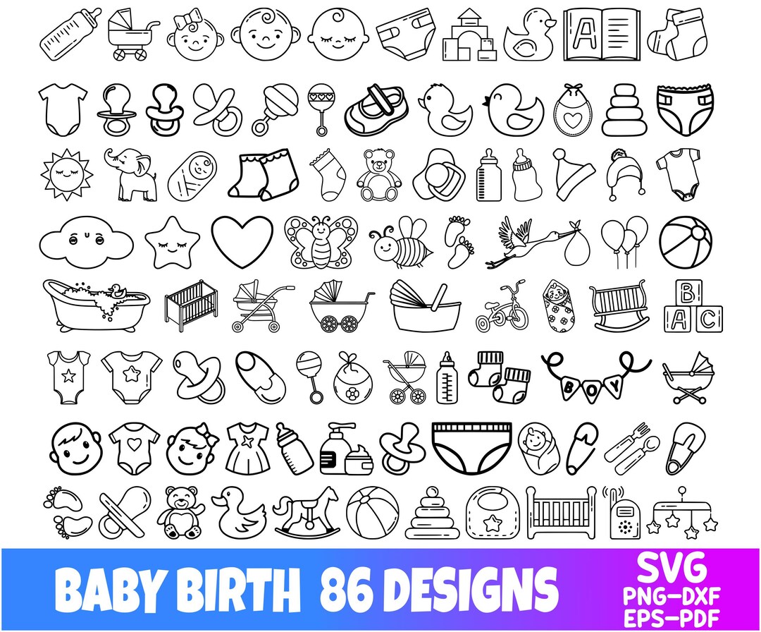 Baby Birth Svg Bundle, Birth Announcement, Newborn Baby Birth Print ...