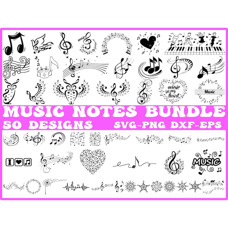 Music Notes SVG Musical Notes Clipart Music Lover Svg music - Etsy UK
