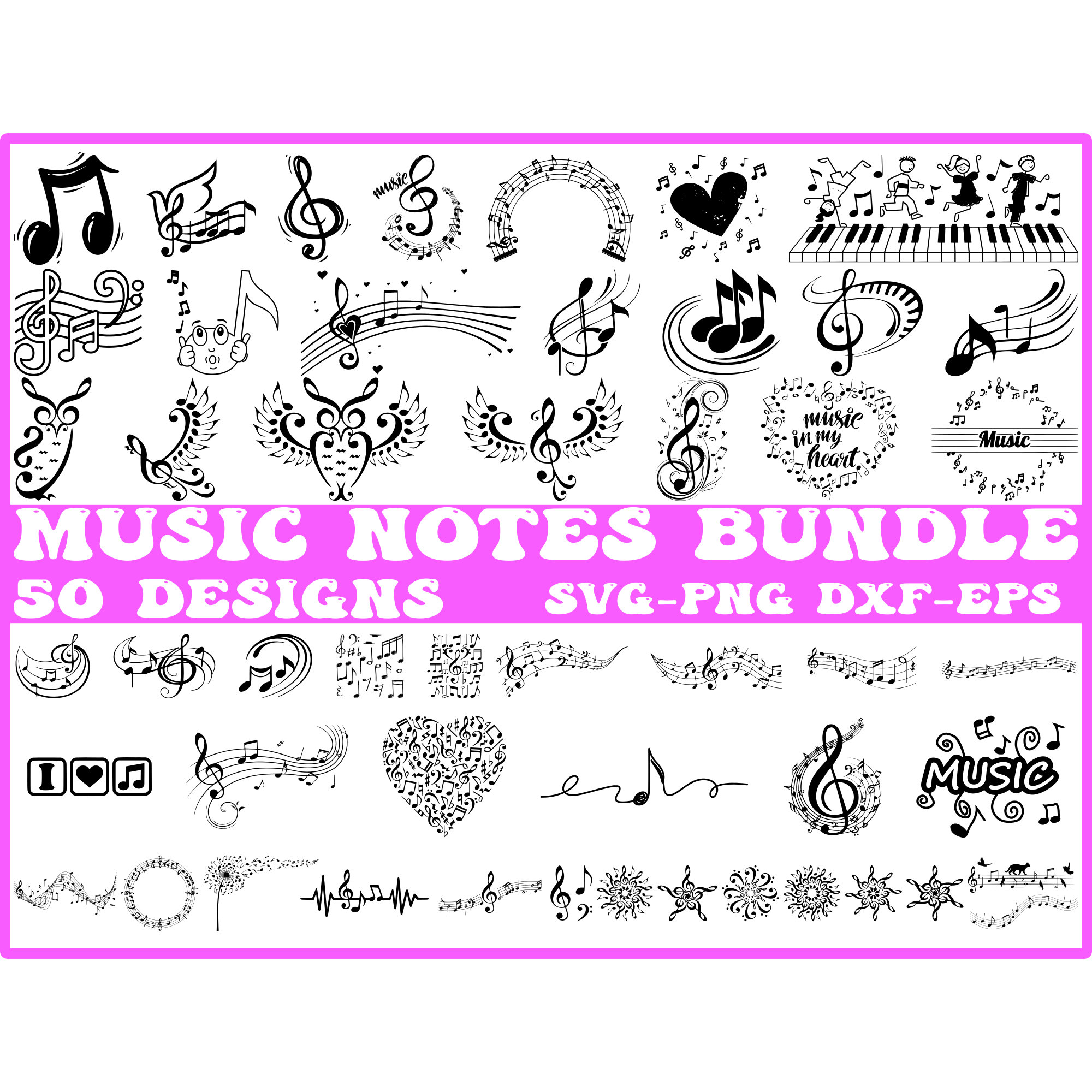 Music Notes SVG Musical Notes Clipart Music Lover Svg music - Etsy UK