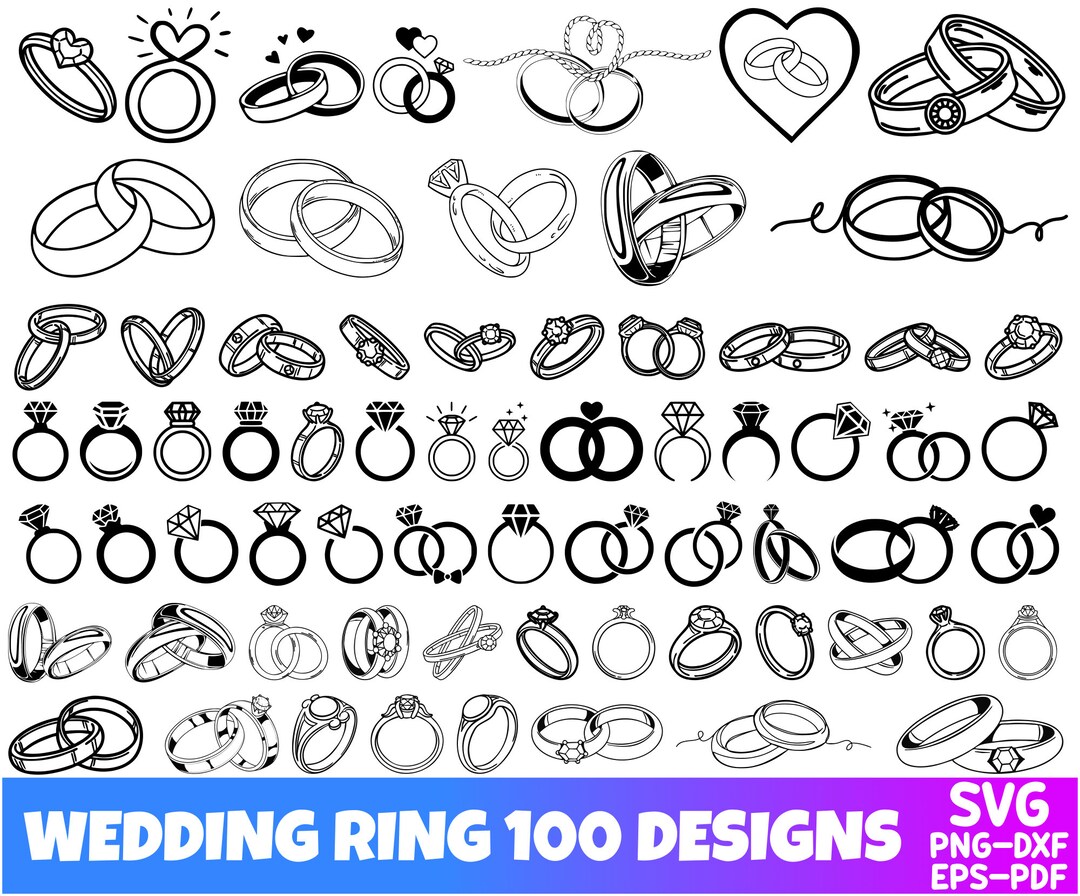 Wedding Ring SVG Files, Engagement Ring SVG Vector Files, Groom and ...