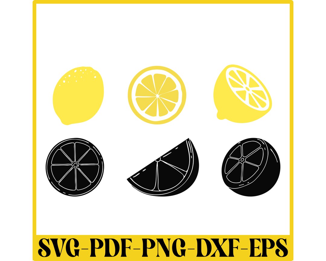 Lemon SVG Files for Cricut, Fruit PNG , Silhouette, Lemon Layered Slice ...