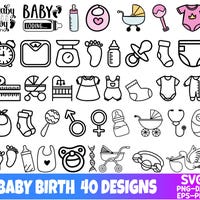 SVG Geboorte Feiten Sjabloon - NL Editie Baby Bord - Birth Stats ...