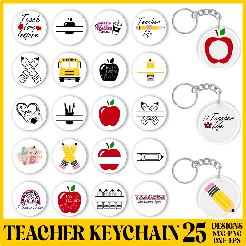 Teacher Keychain - Etsy