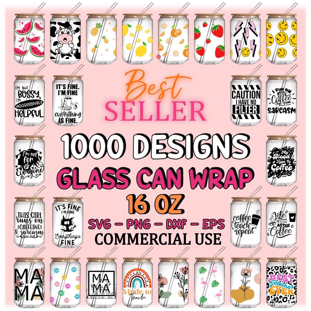 Glass Can Svg Bundle, 16oz Glass Can Bundle, Glass Can Svg, Libbey ...
