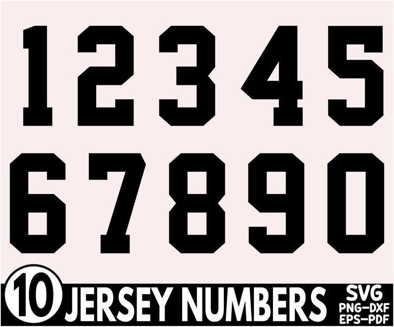 Sport Jersey Number Font SVG Bundle (digital Files) - Etsy