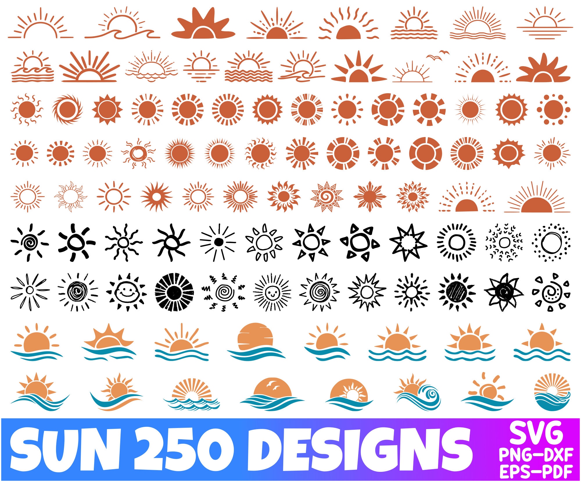 Sun Svg , Sun Svg for Cricut , Sunrise Svg , Sunrise Clipart , Sunrise ...